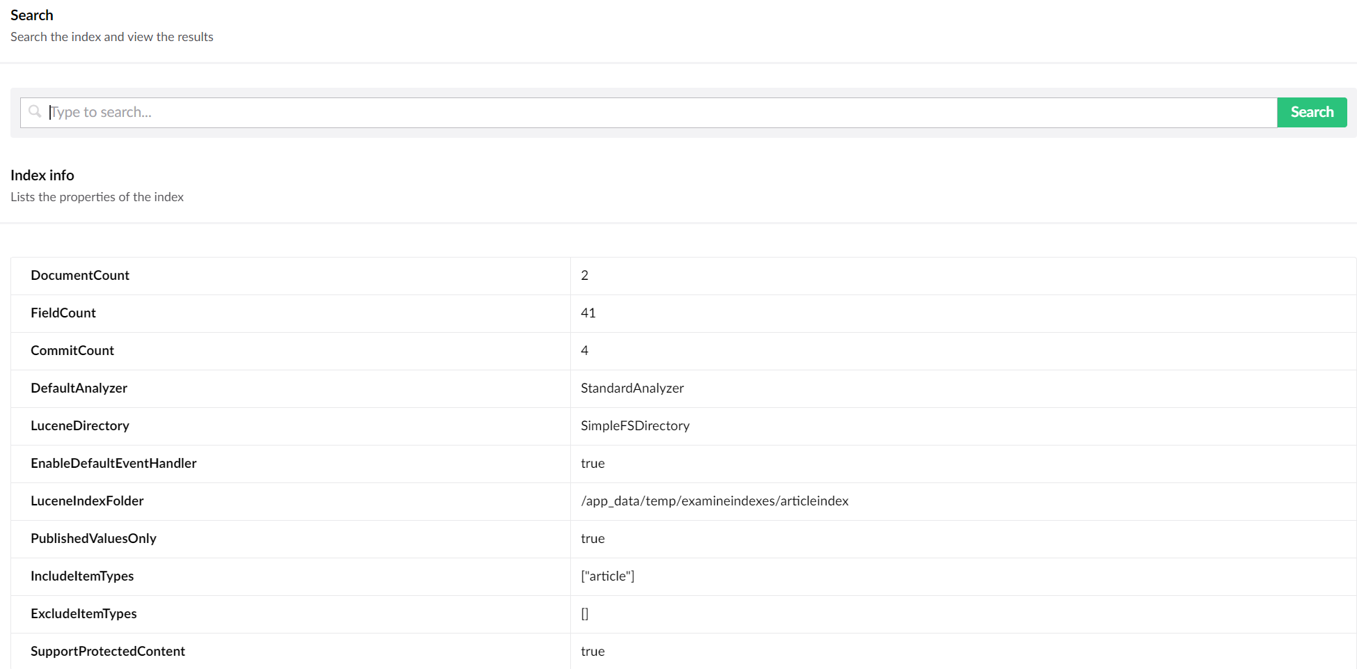 umbraco 8 debugging examine lucene indexes